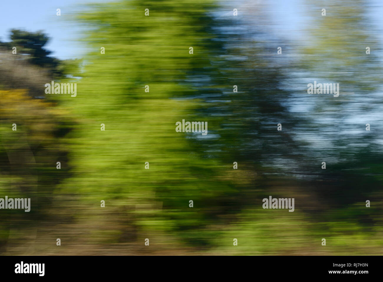 Moving train window view hi-res stock photography and images - Alamy