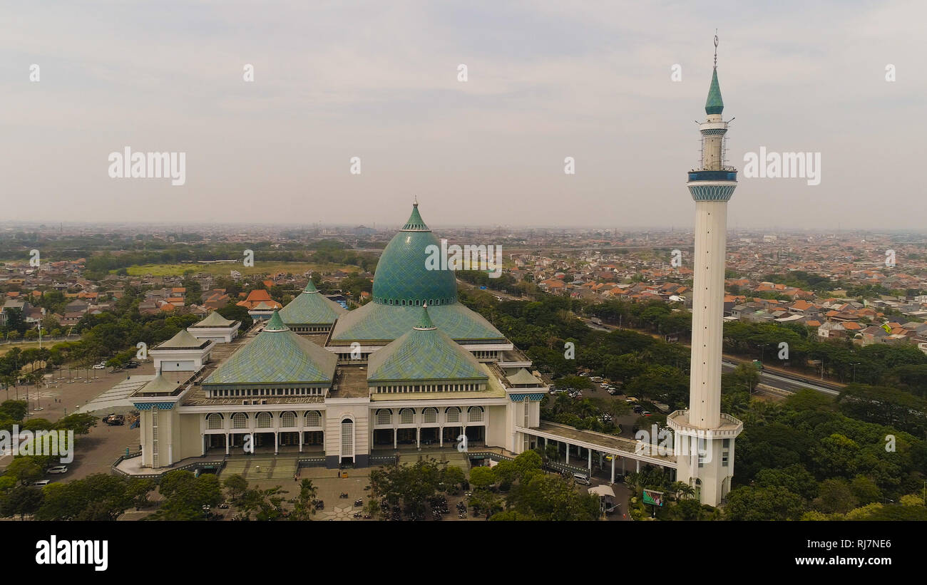 aerial view mosque in Indonesia Al Akbar in Surabaya, Indonesia ...
