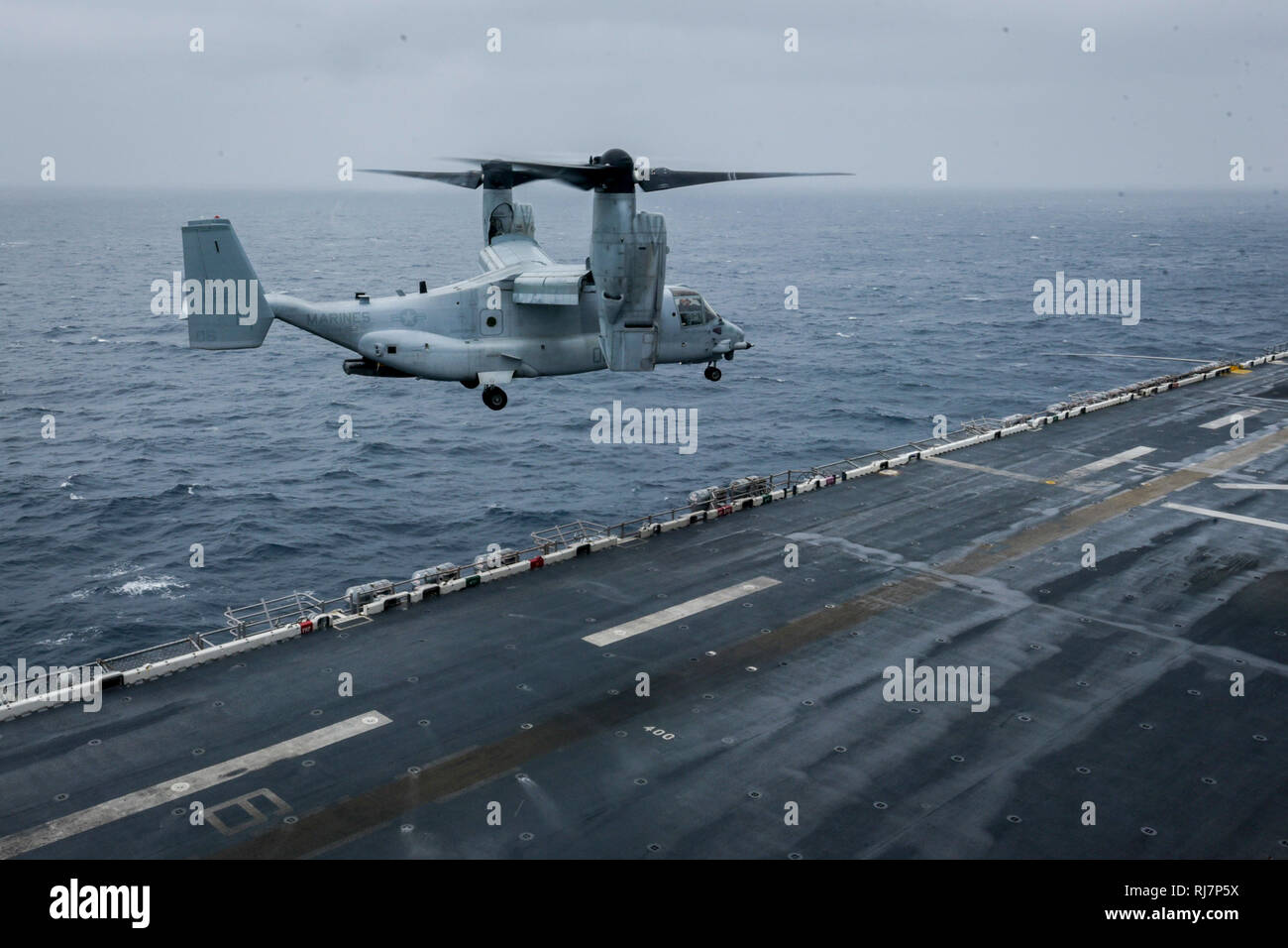 190205-N-RI884-1022 EAST CHINA SEA (Feb. 5, 2019) An MV-22B Osprey ...