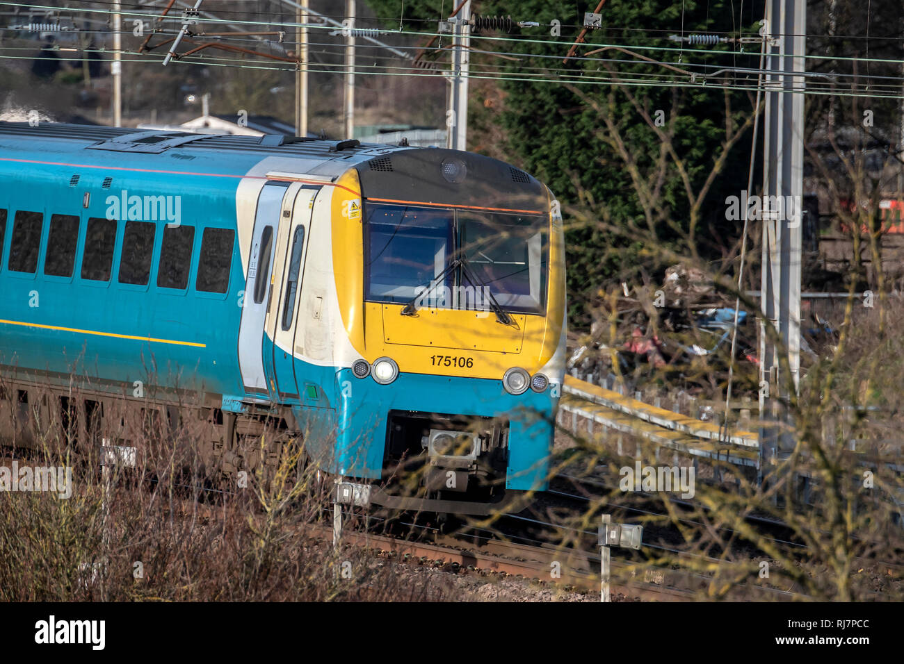 Arriva class 175 diesel train seen at Winwick junction on the West ...