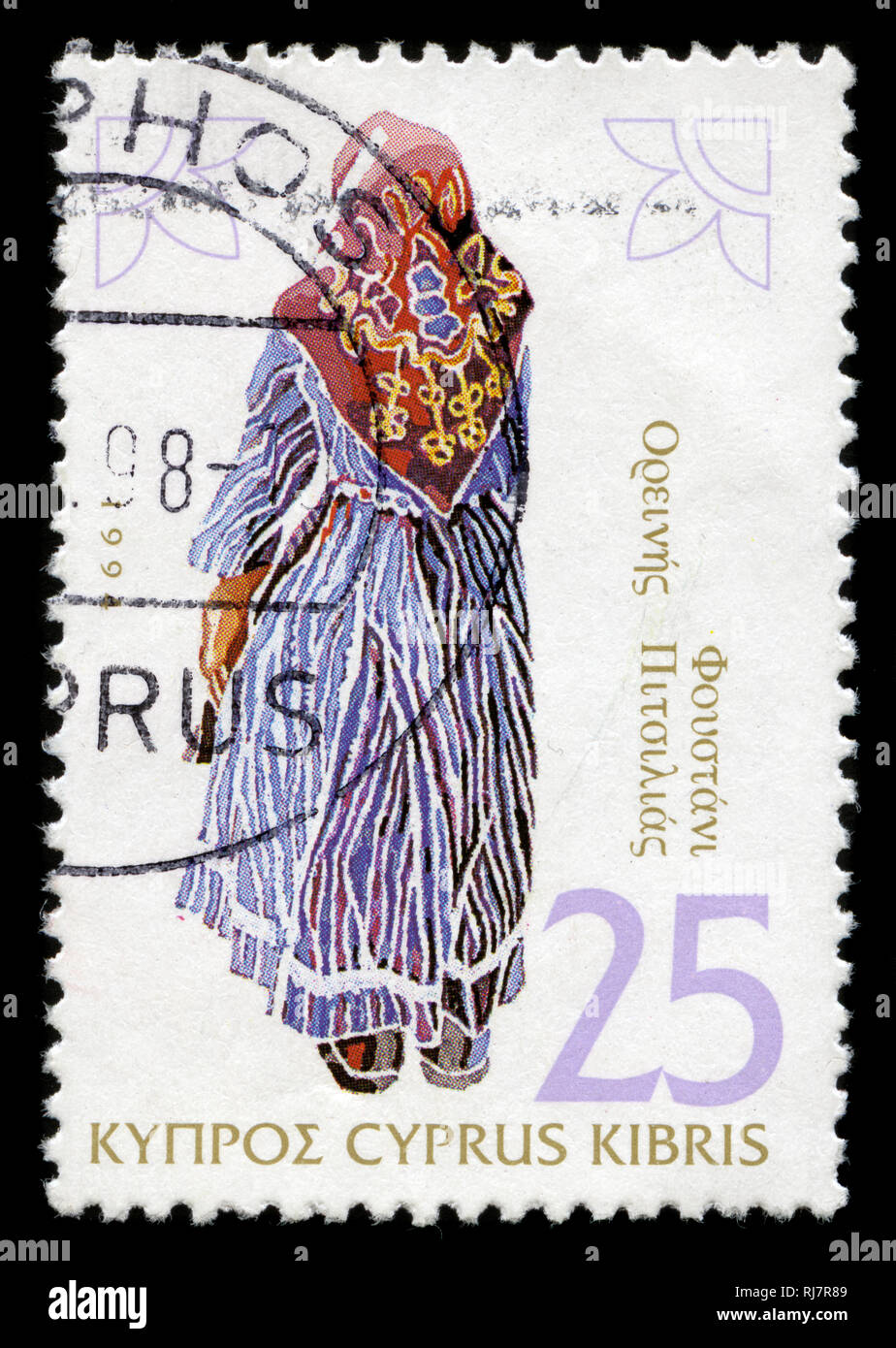 Postage stamp from Cyprus in the Traditional Costumes series issued in ...