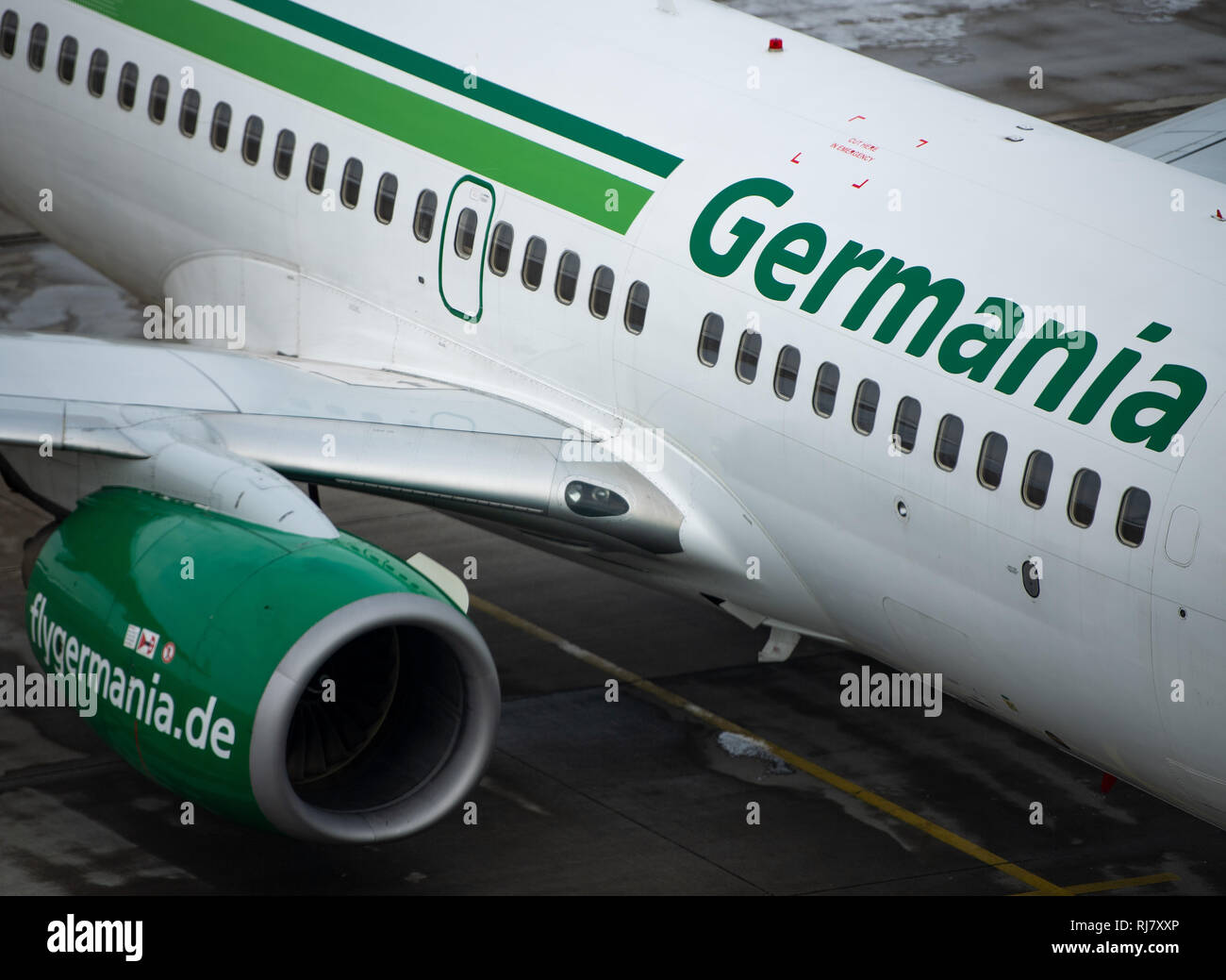 Dresden, Germany. 05th Feb, 2019. An aircraft of the airline Germania ...