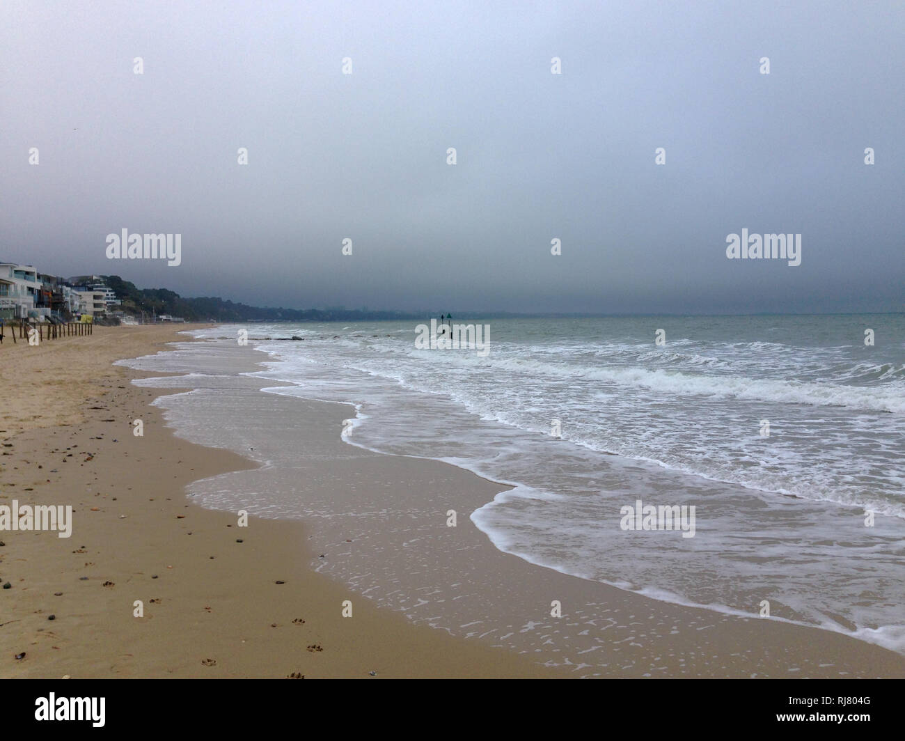 Poole, Dorset. 5th Feb 2019. UK Weather: A dull grey misty day on the ...