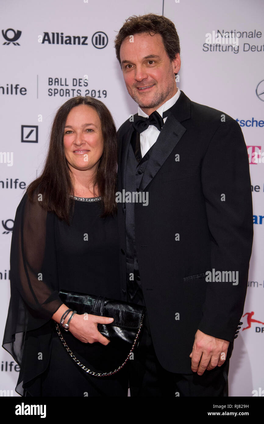 Markus BAUR, former handball player, with wife Marion, Red Carpet, Red ...