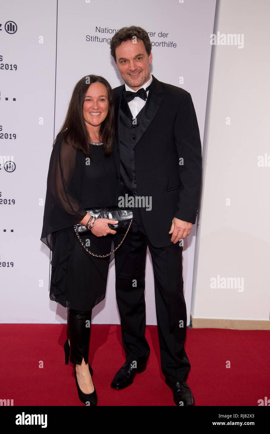 Markus BAUR, former handball player, with wife Marion, Red Carpet, Red ...