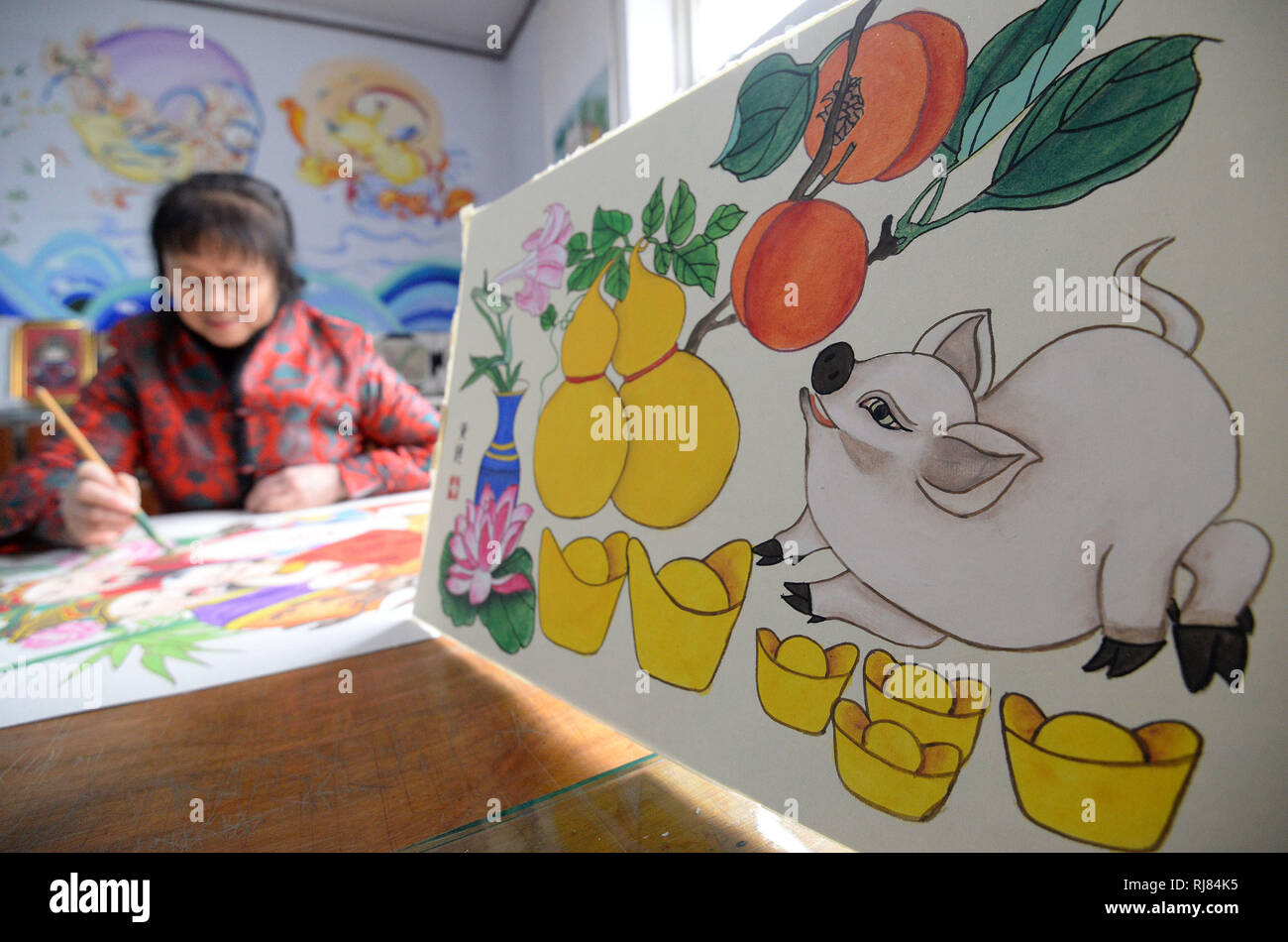 February 5, 2019 - Handan, Handan, China - Handan,CHINA-A folk artist ...