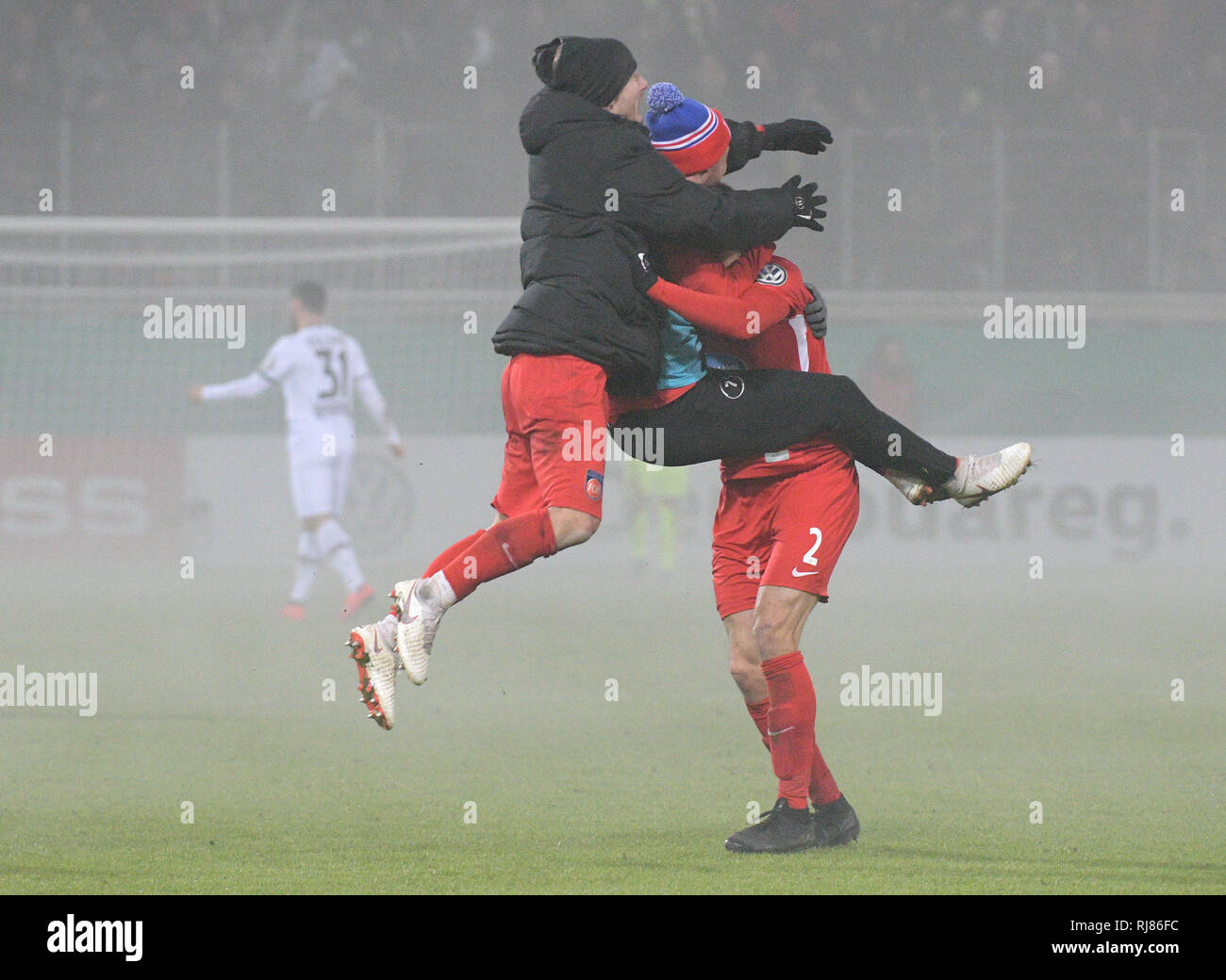 05 February 2019, Baden-Wuerttemberg, Heidenheim: Soccer: DFB Cup, 1st ...
