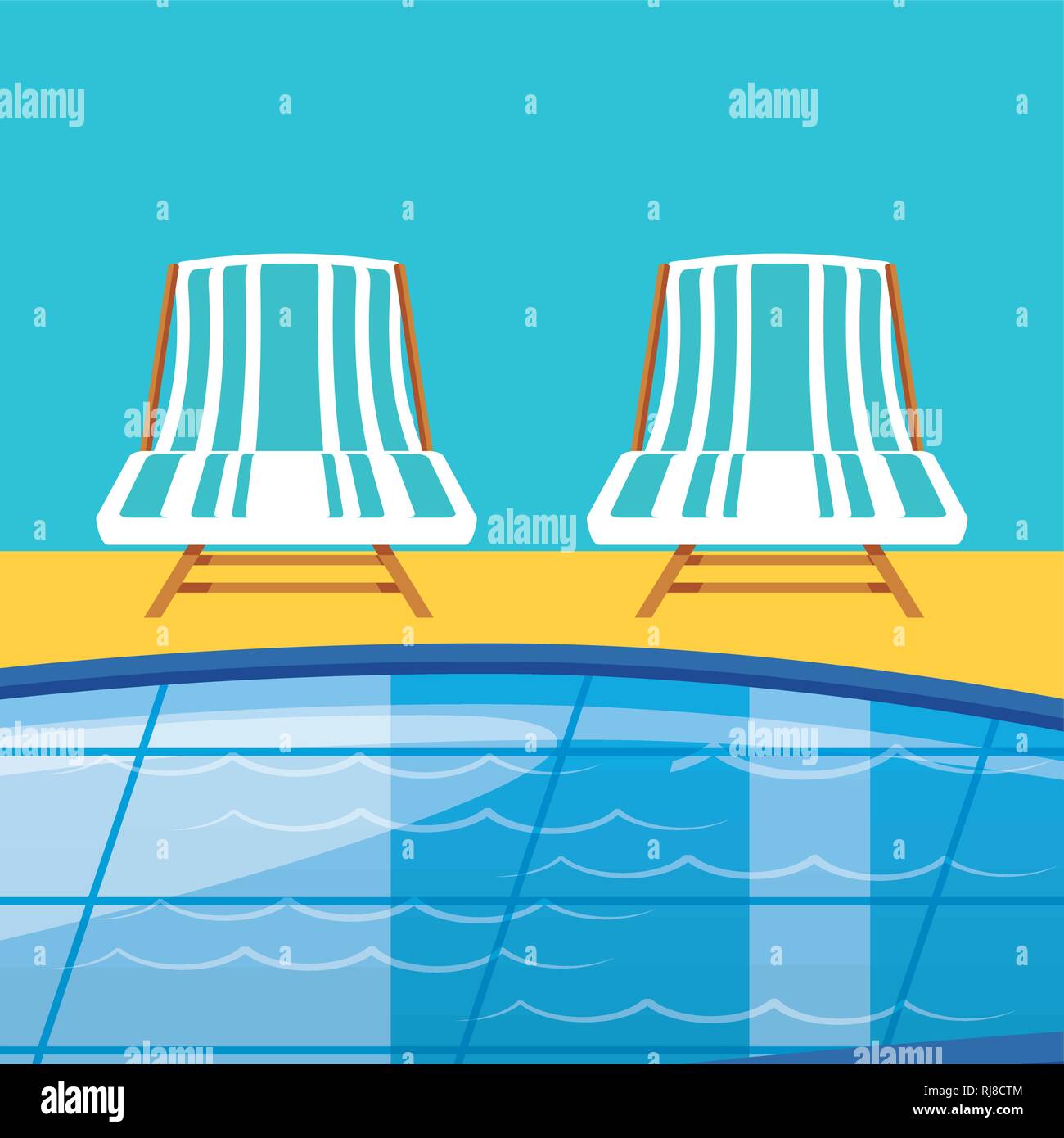 pool luxury with chairs scene vector illustration design Stock Vector ...