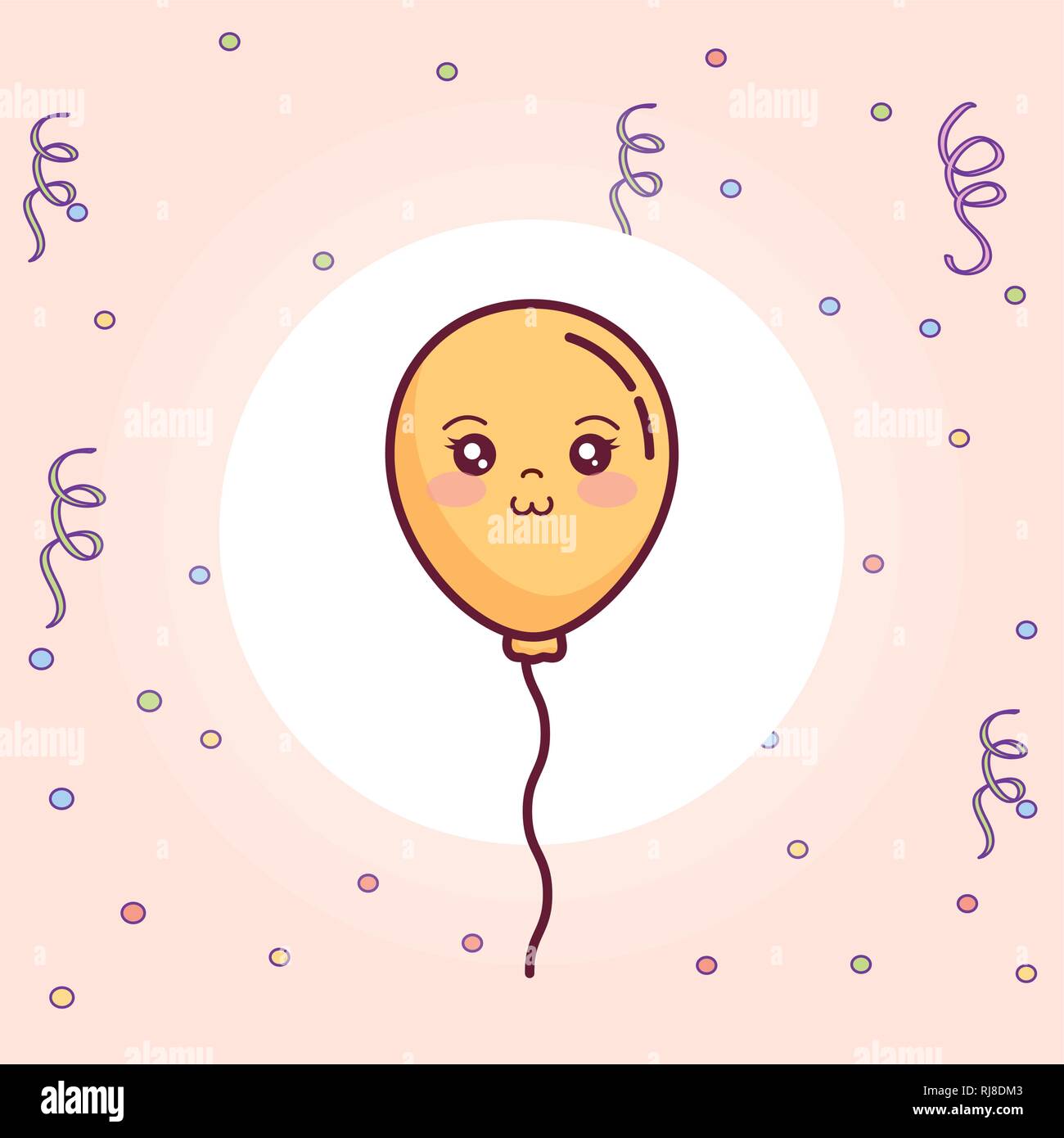 balloon helium floating kawaii character vector illustration design ...