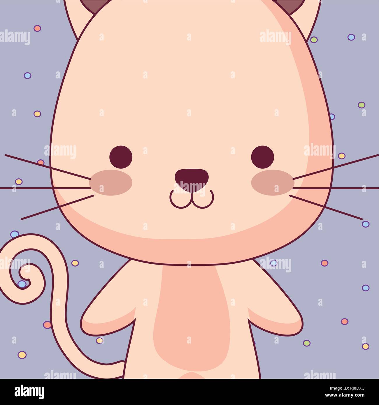 cute and little cat character vector illustration design Stock Vector ...
