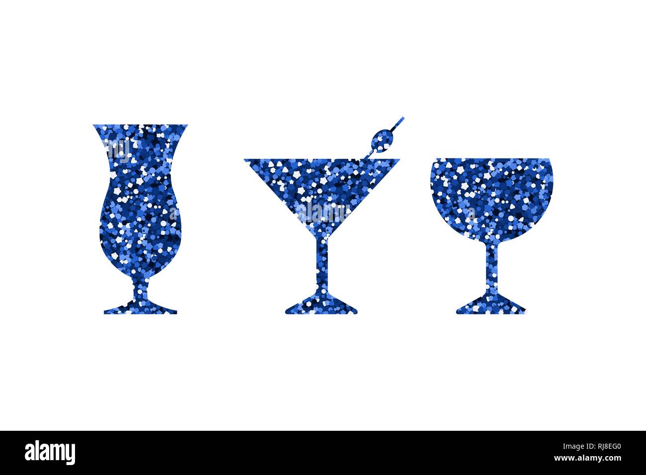 Martini Glass Clip Art Blue