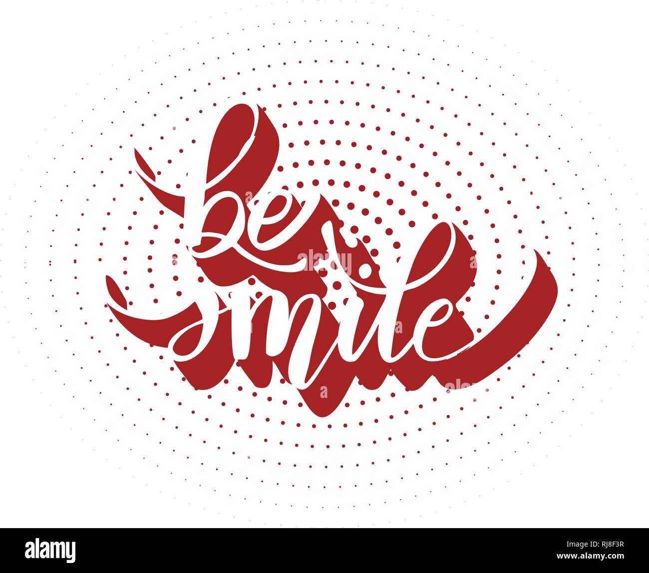 Be smile greating card hand lettering text, brush ink calligraphy ...
