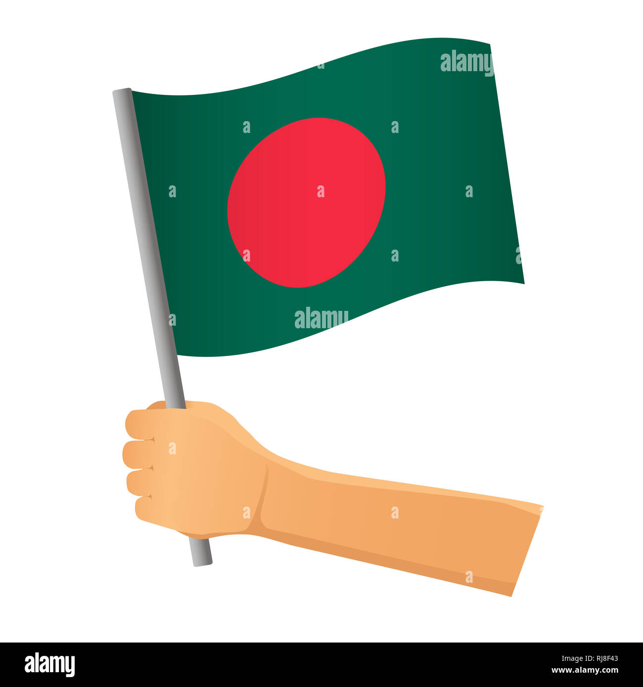 Bangladesh flag in hand. Patriotic background. National flag of ...