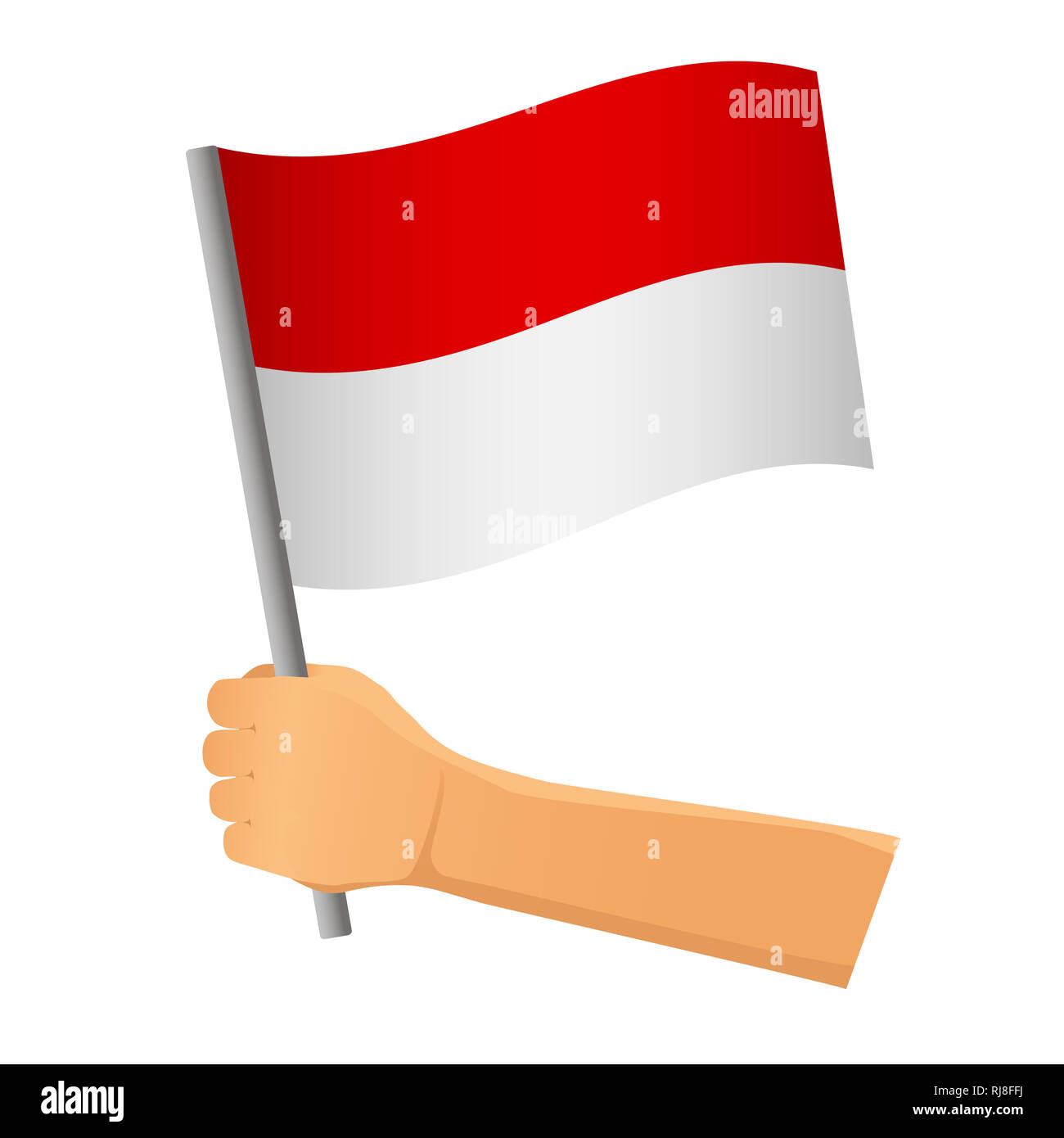 Monaco flag in hand. Patriotic background. National flag of Monaco ...