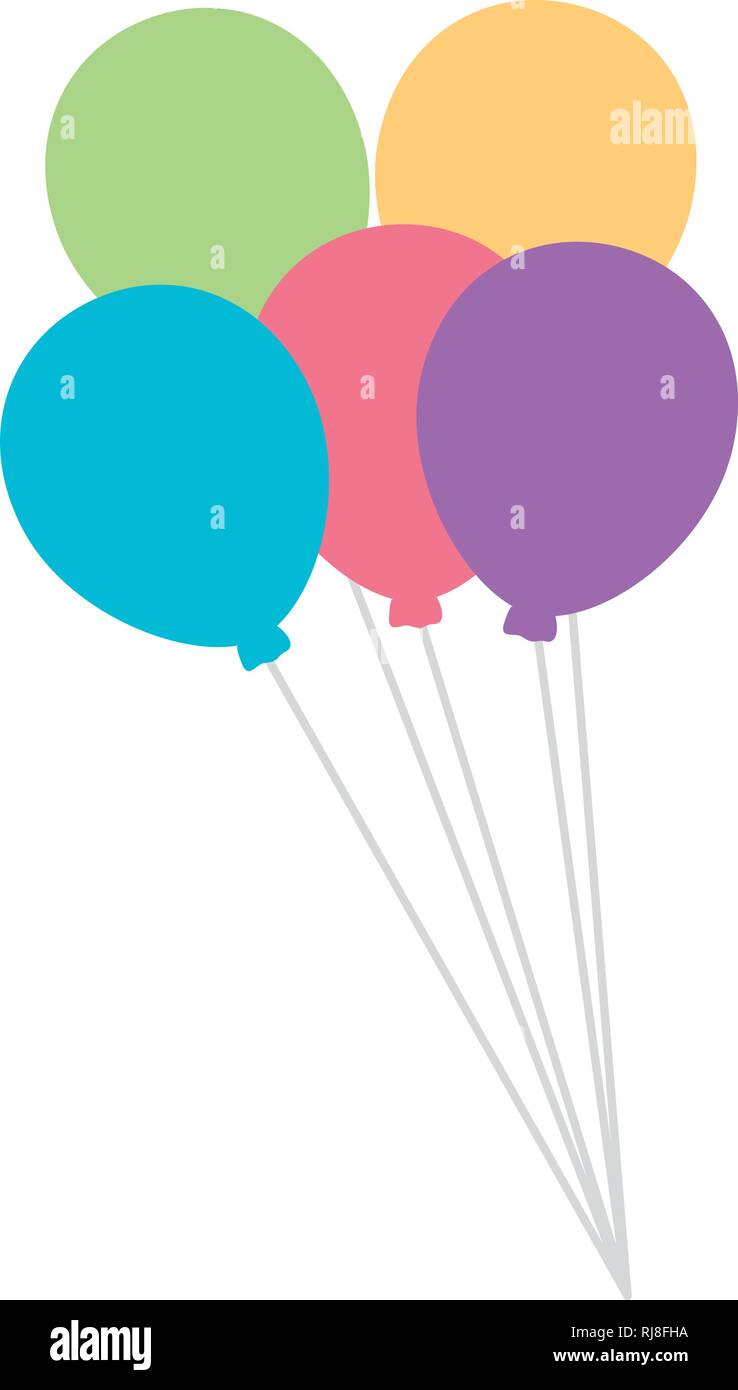 balloons helium floating icon vector illustration design Stock Vector ...