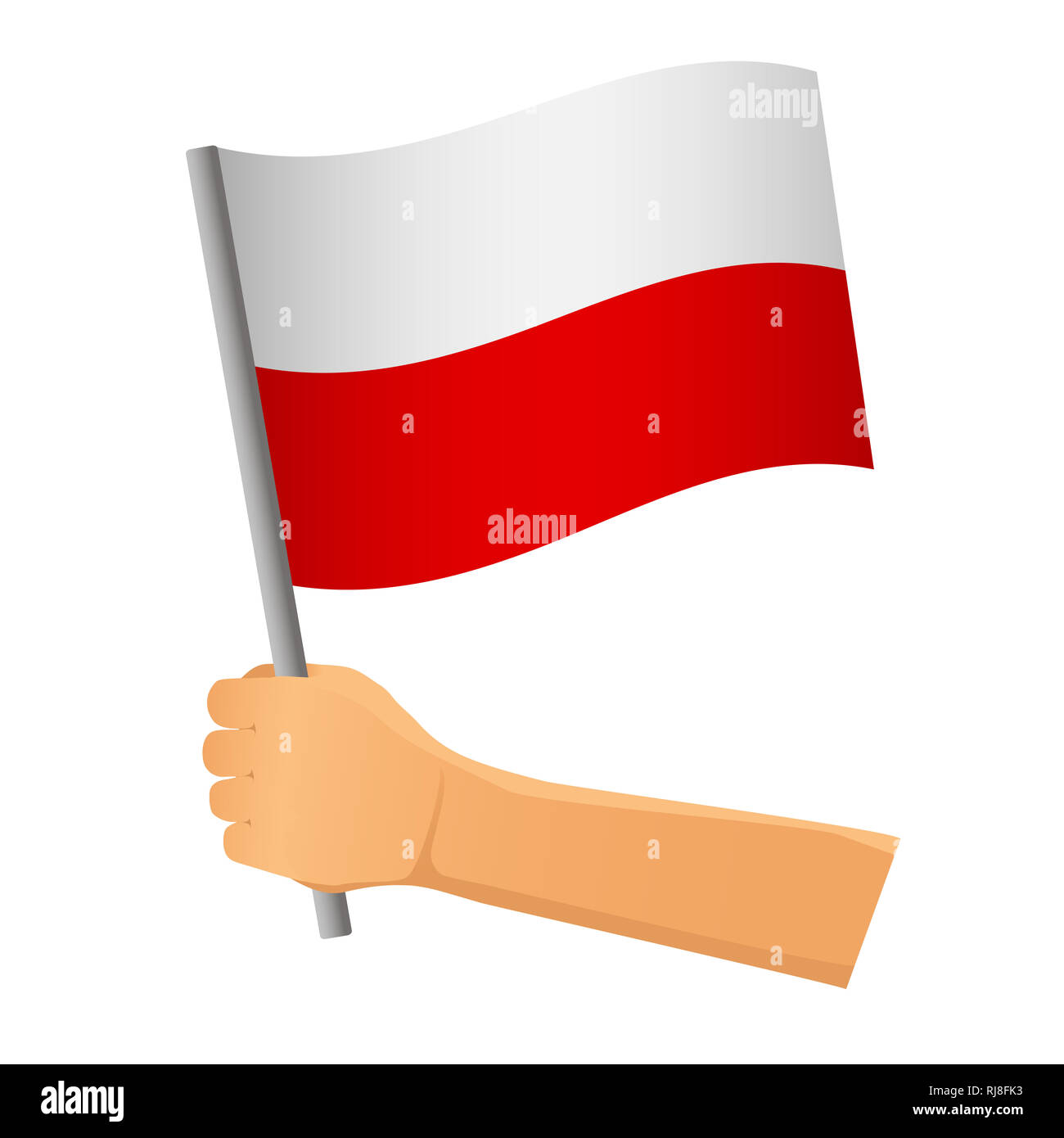 Poland flag in hand. Patriotic background. National flag of Poland ...