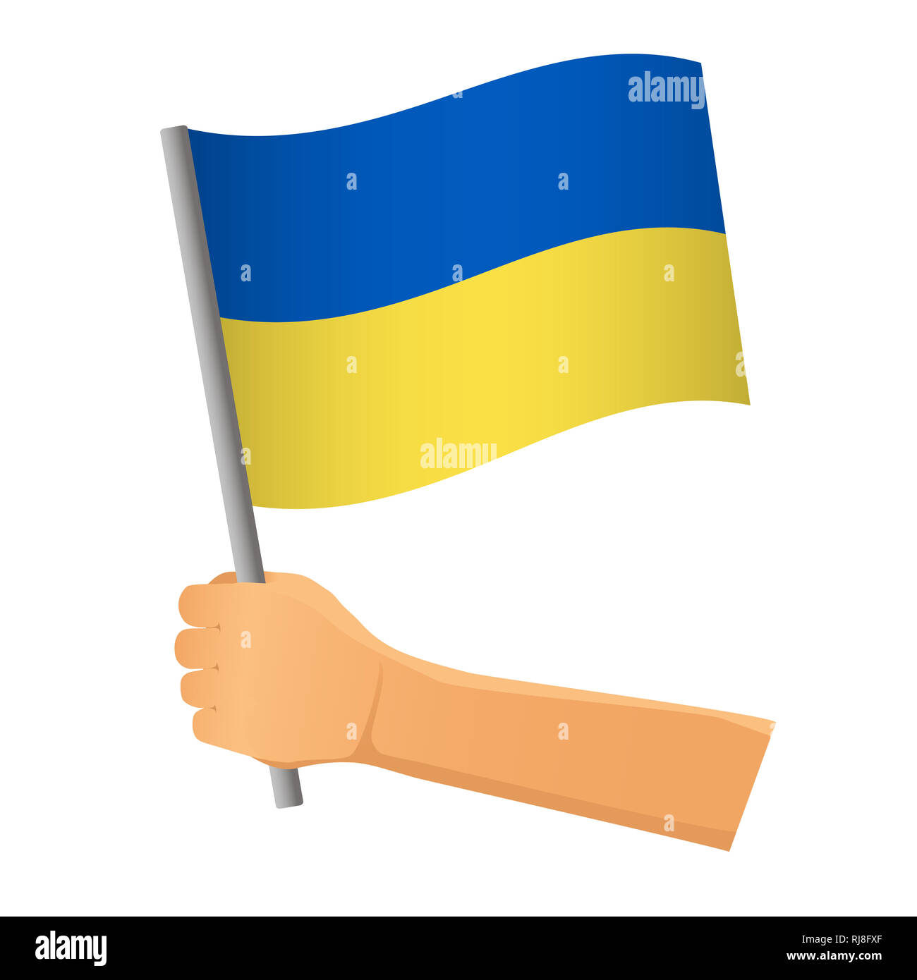 Ukraine flag in hand. Patriotic background. National flag of Ukraine ...
