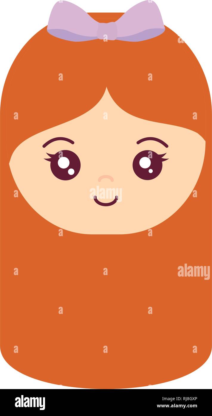 cute and little girl head vector illustration design Stock Vector Image ...