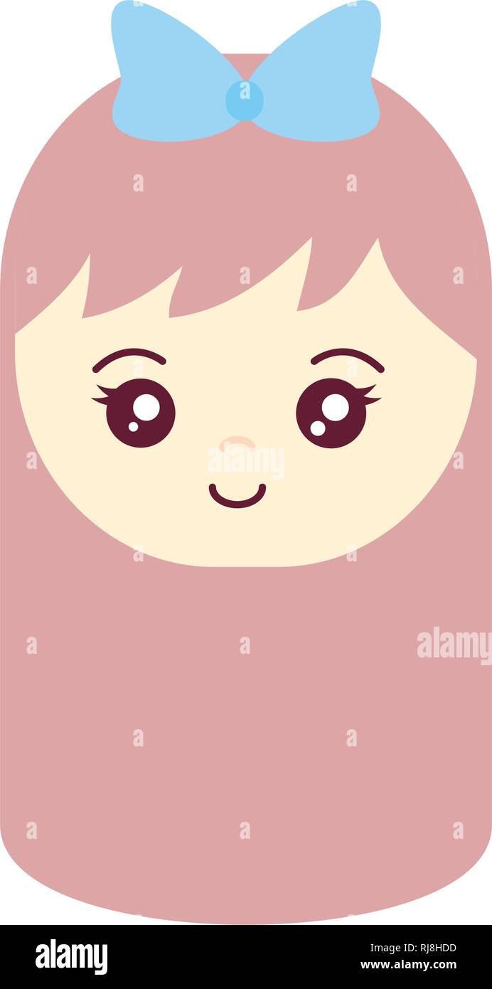 cute and little girl head vector illustration design Stock Vector Image ...