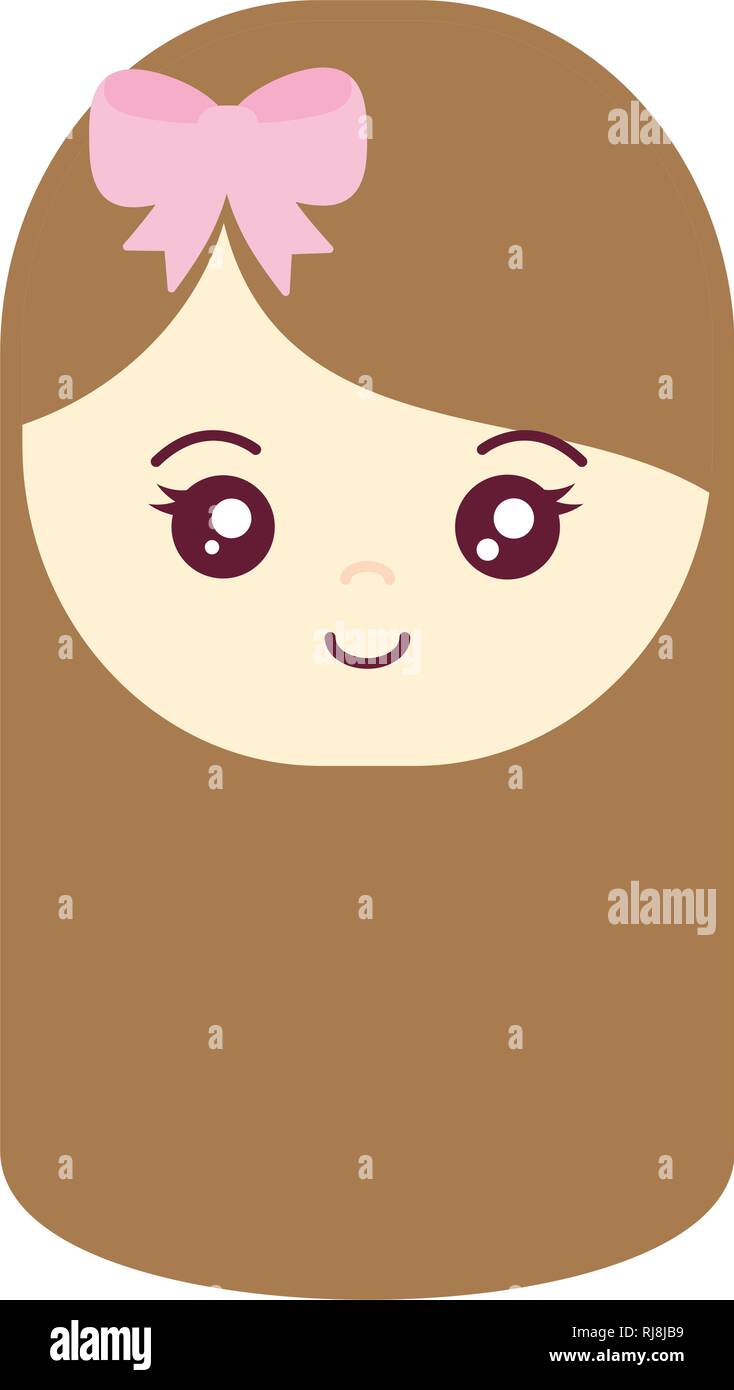 cute and little girl head vector illustration design Stock Vector Image ...