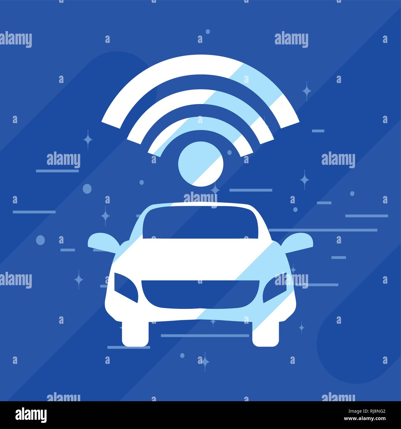 autonomous smart car signal connected vector illustration Stock Vector ...
