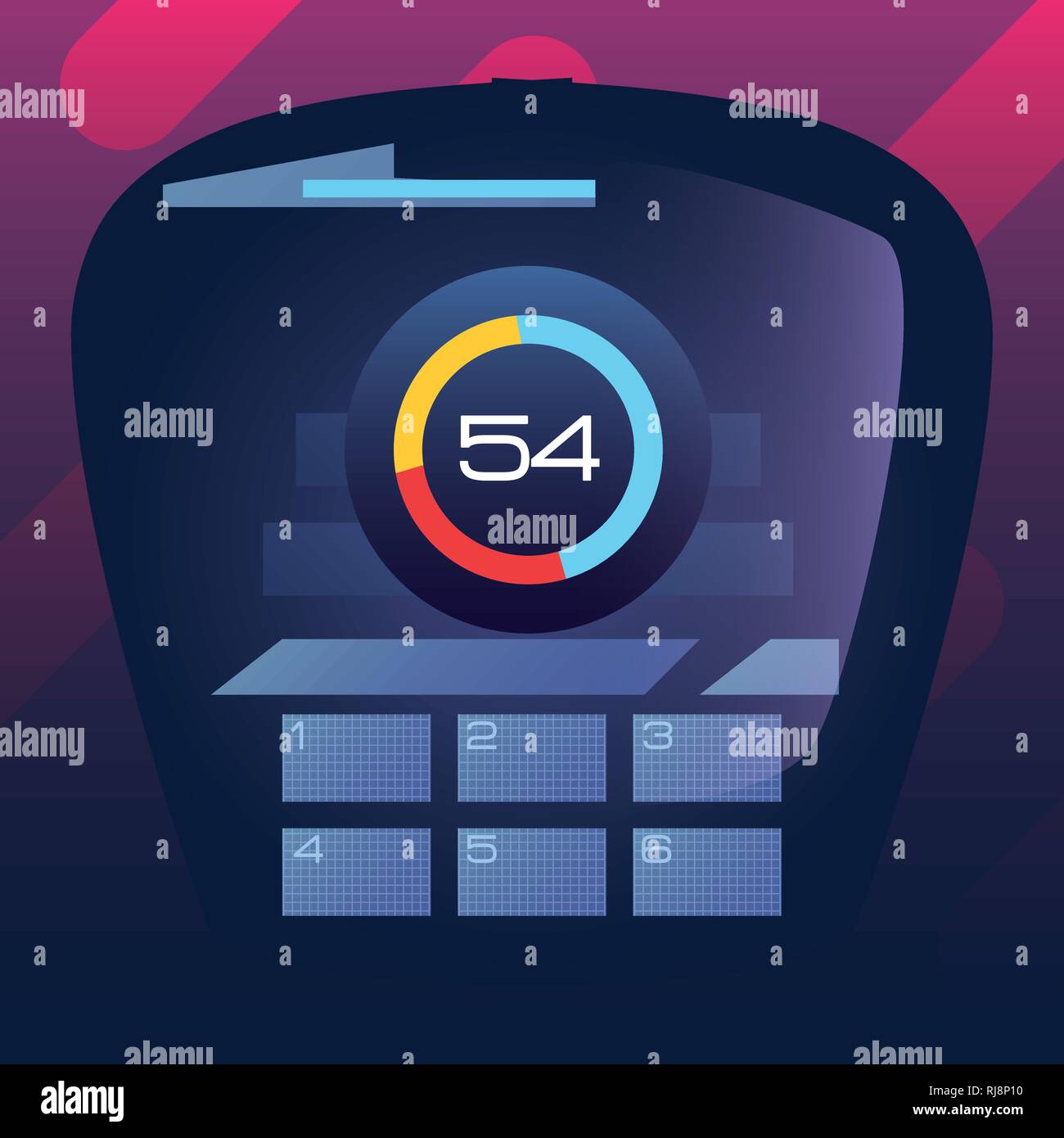autonomous smart car board tachometer digital vector illustration Stock ...