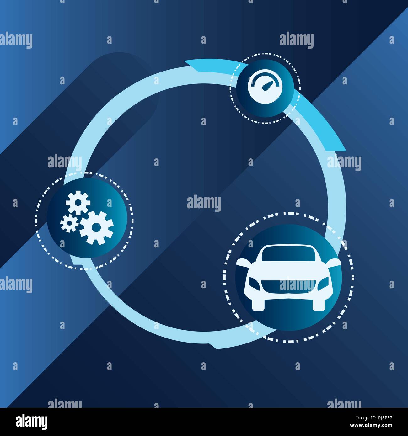 autonomous smart car connected devices digital vector illustration ...