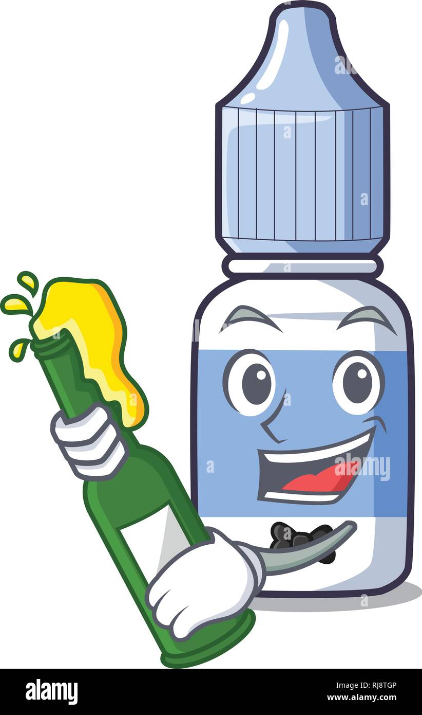With beer eye drops isolated with the characters Stock Vector Image ...