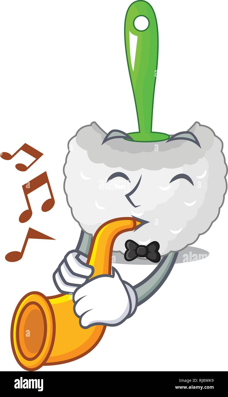 With trumpet toilet brush isolated in a cartoon Stock Vector Image ...
