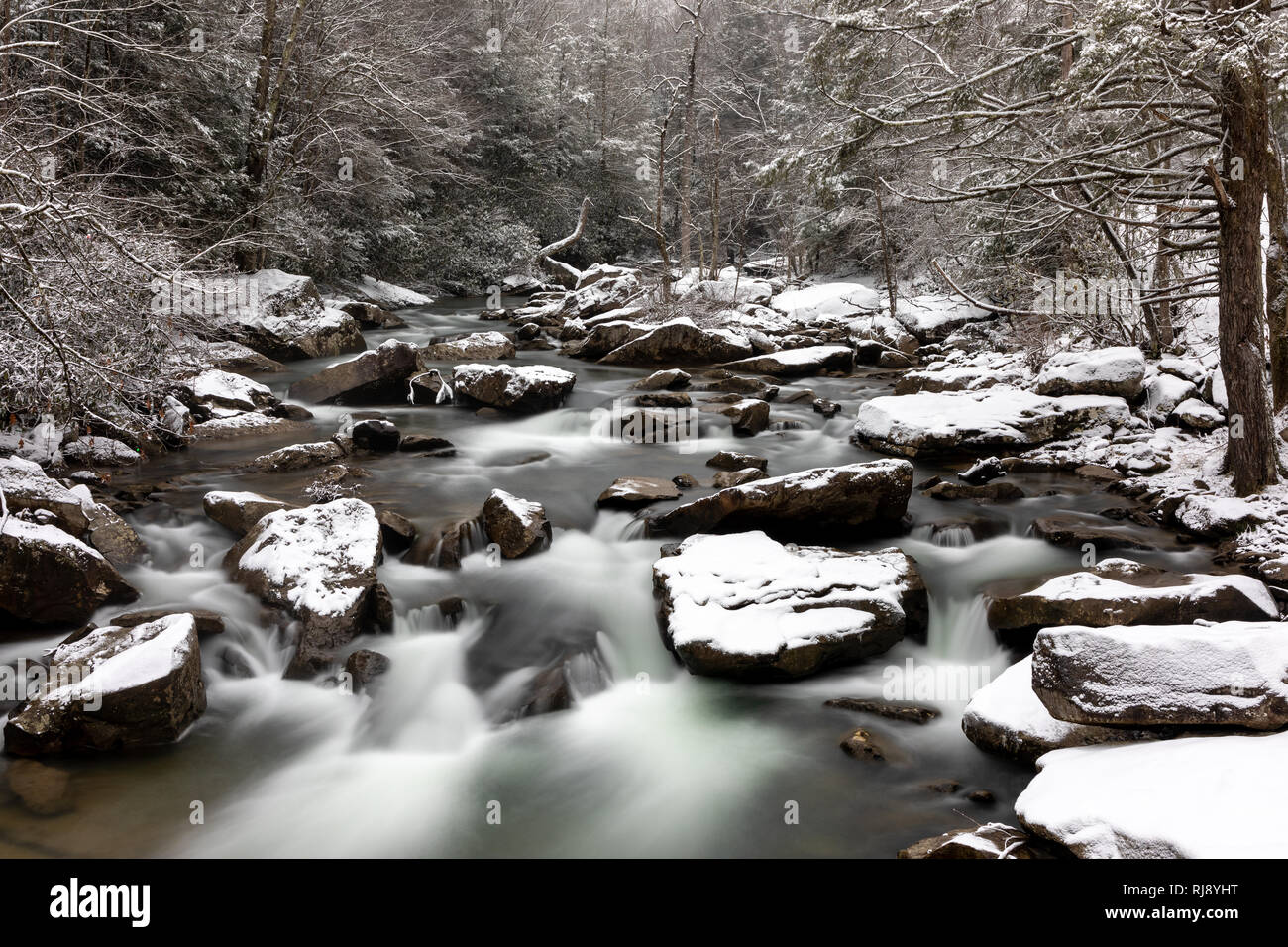 Glade creek grist mill winter snow hi-res stock photography and images ...