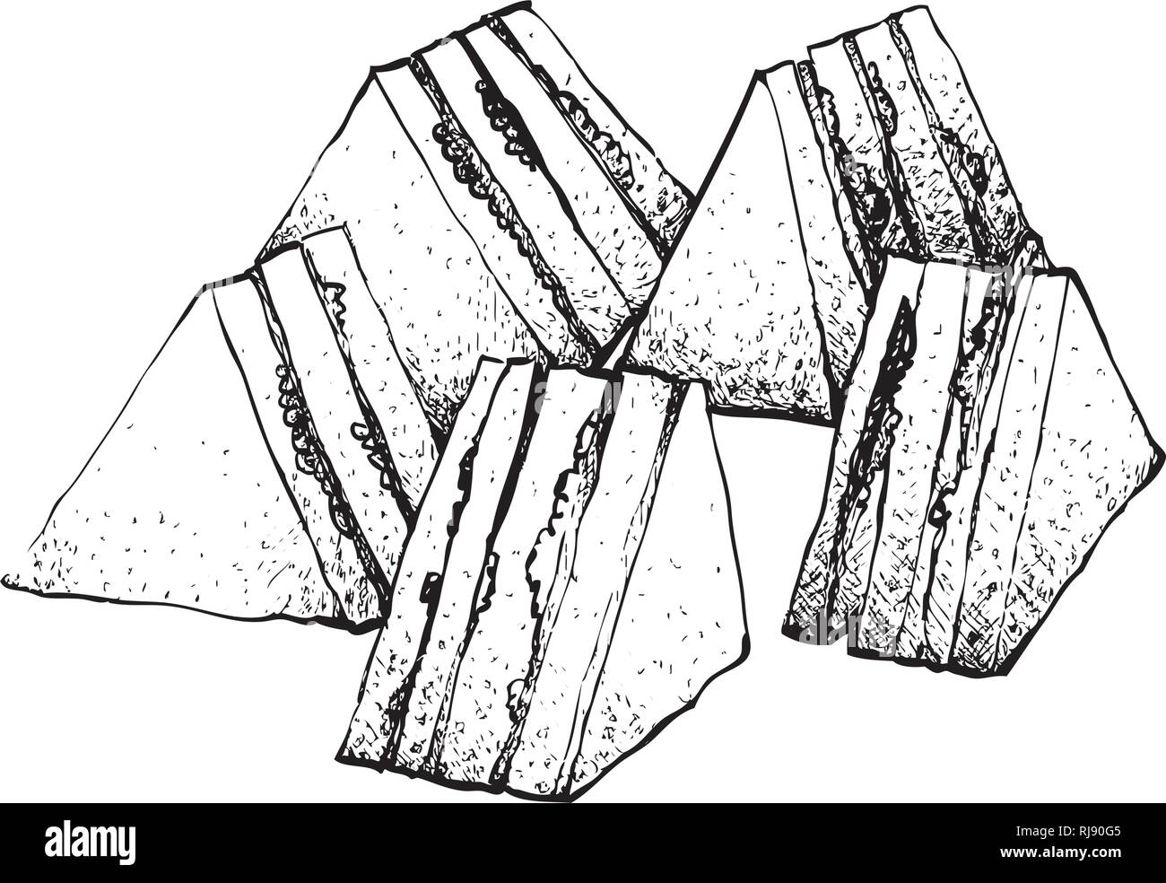 Illustration Hand Drawn Sketch of Delicious Homemade Freshly Club ...