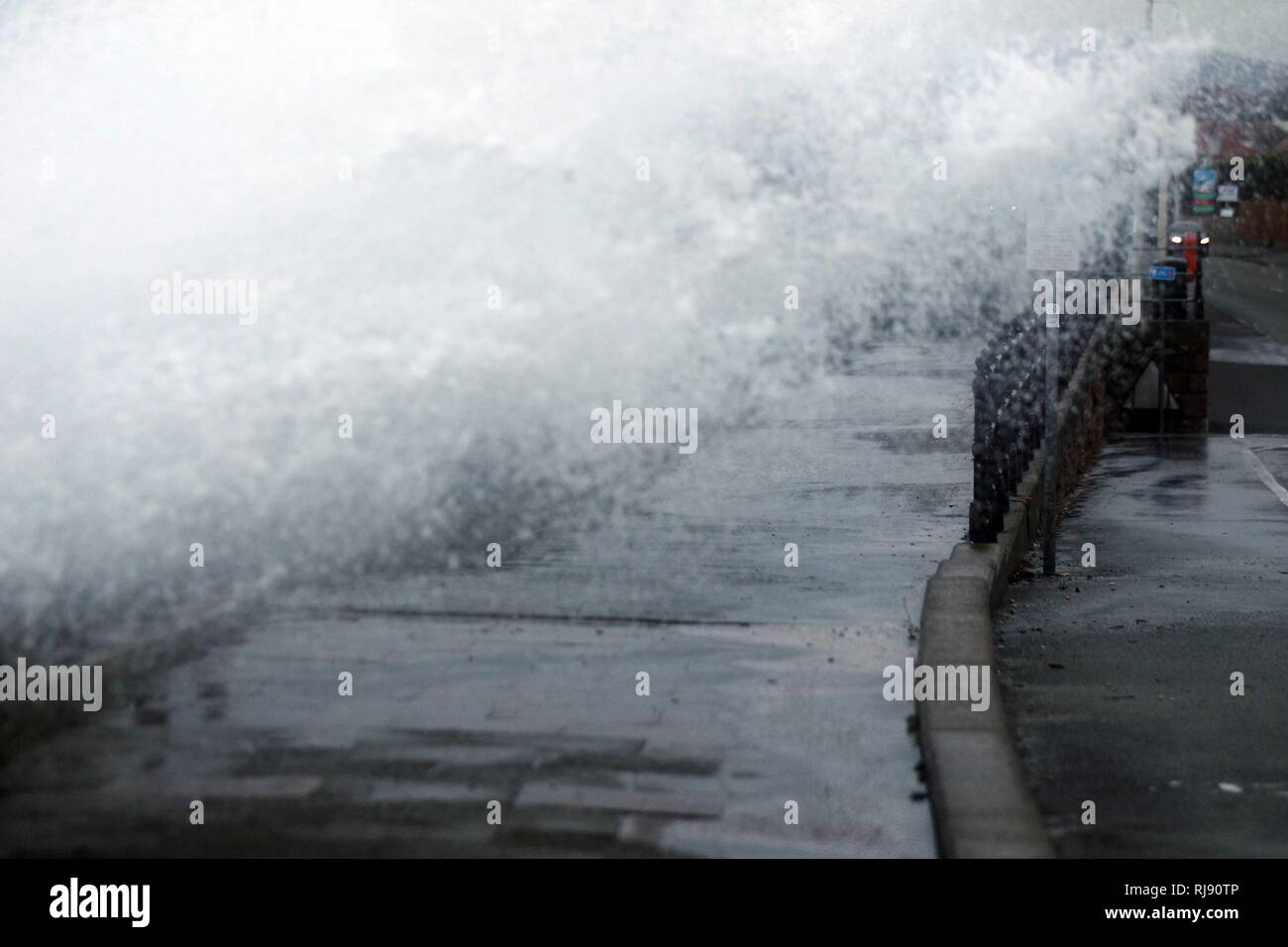 Waves overtopping sea wall hi-res stock photography and images - Alamy