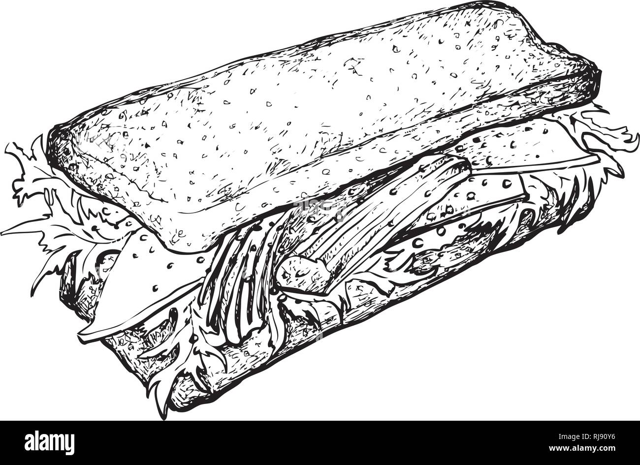 Illustration Hand Drawn Sketch of Delicious Homemade Freshly Crab Stick ...