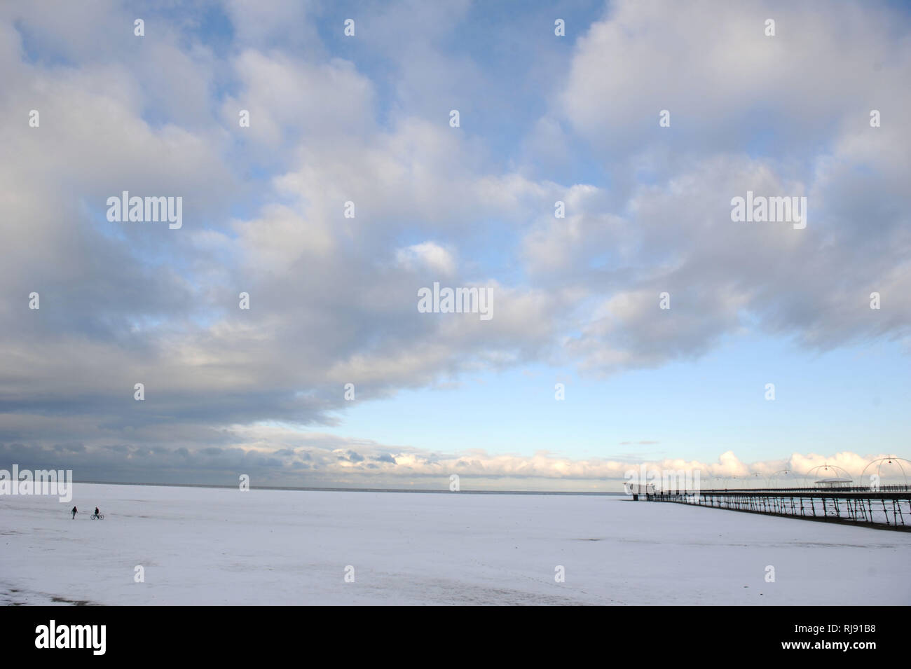 The Beast from the East has fallen on Southport Beach, Merseyside ...