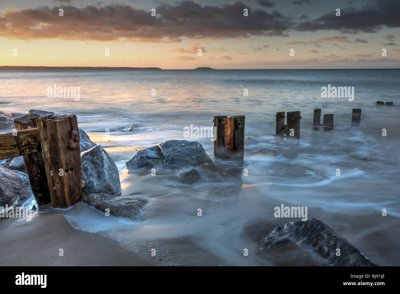 Youghal strand sunset Stock Photo - Alamy