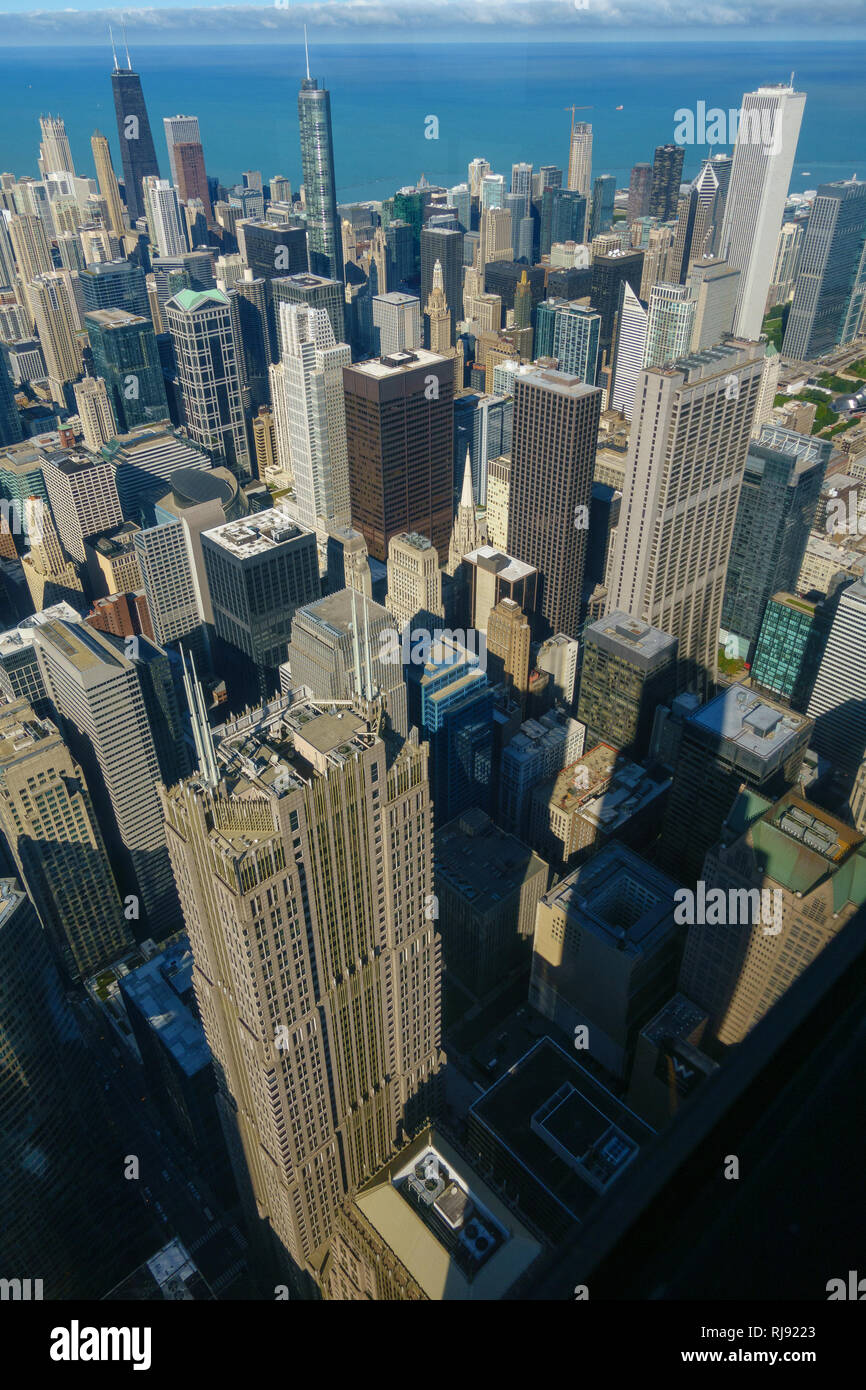 Chicago downtown skyscrapers aerial skyline Stock Photo - Alamy