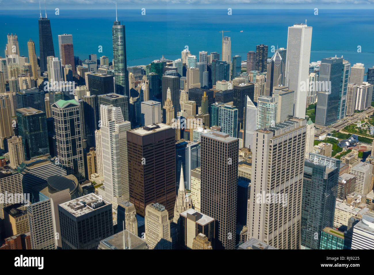 Chicago downtown skyscrapers aerial skyline Stock Photo - Alamy