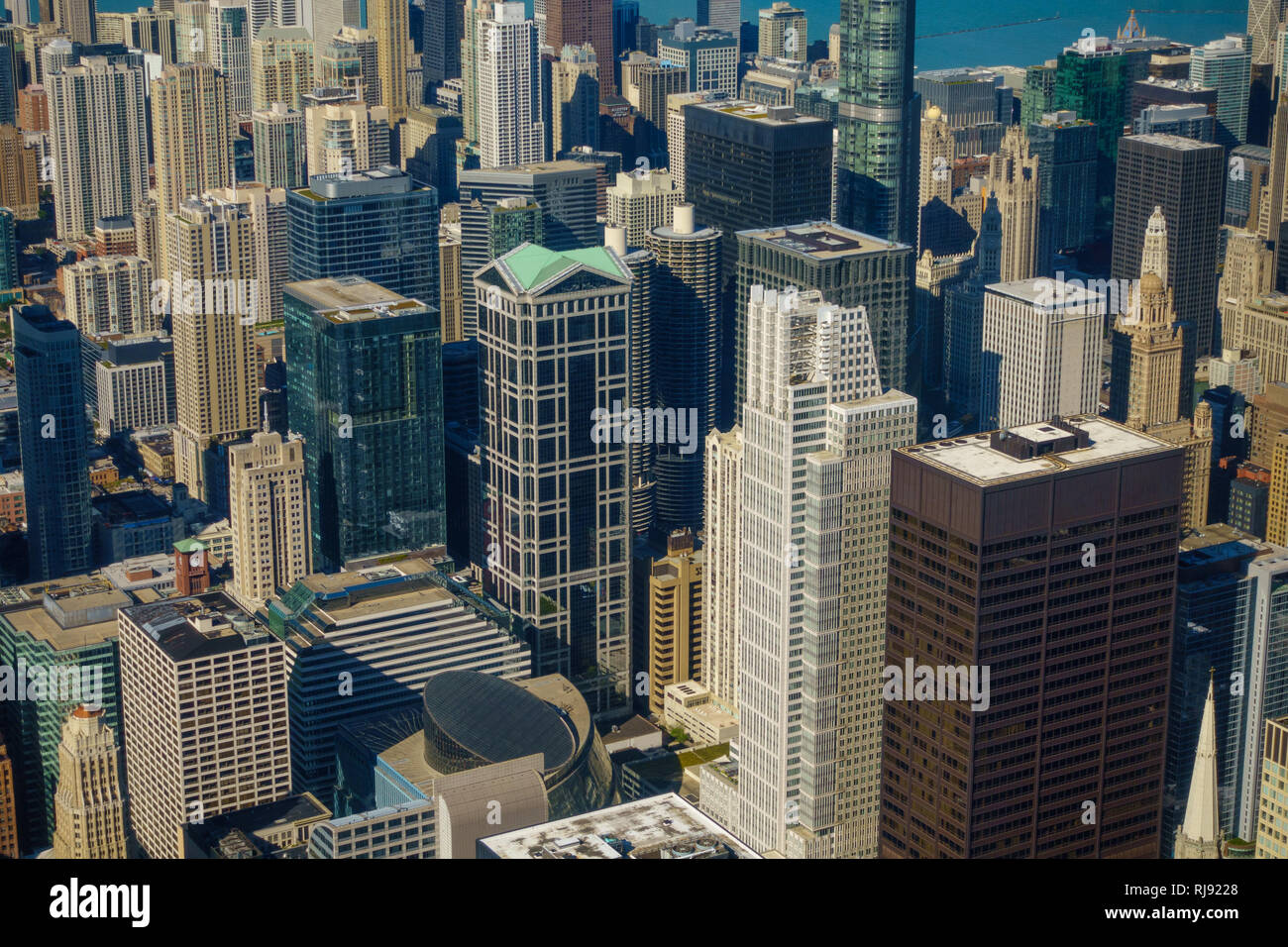 Chicago downtown skyscrapers aerial skyline Stock Photo - Alamy