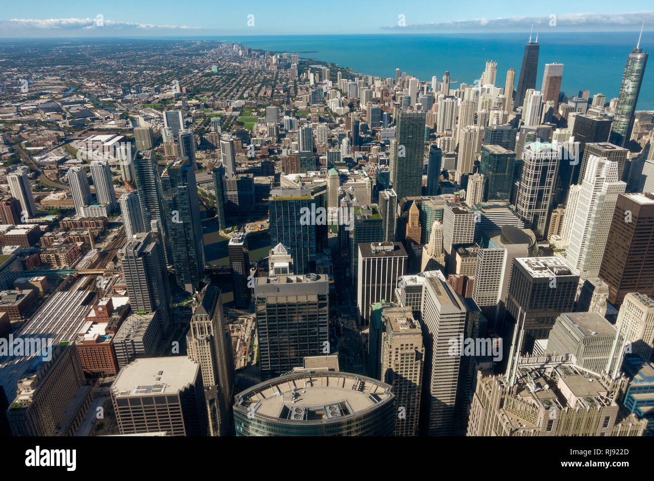 Chicago downtown skyscrapers aerial skyline Stock Photo - Alamy