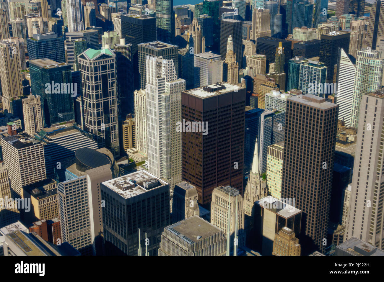 Chicago downtown skyscrapers aerial skyline Stock Photo - Alamy
