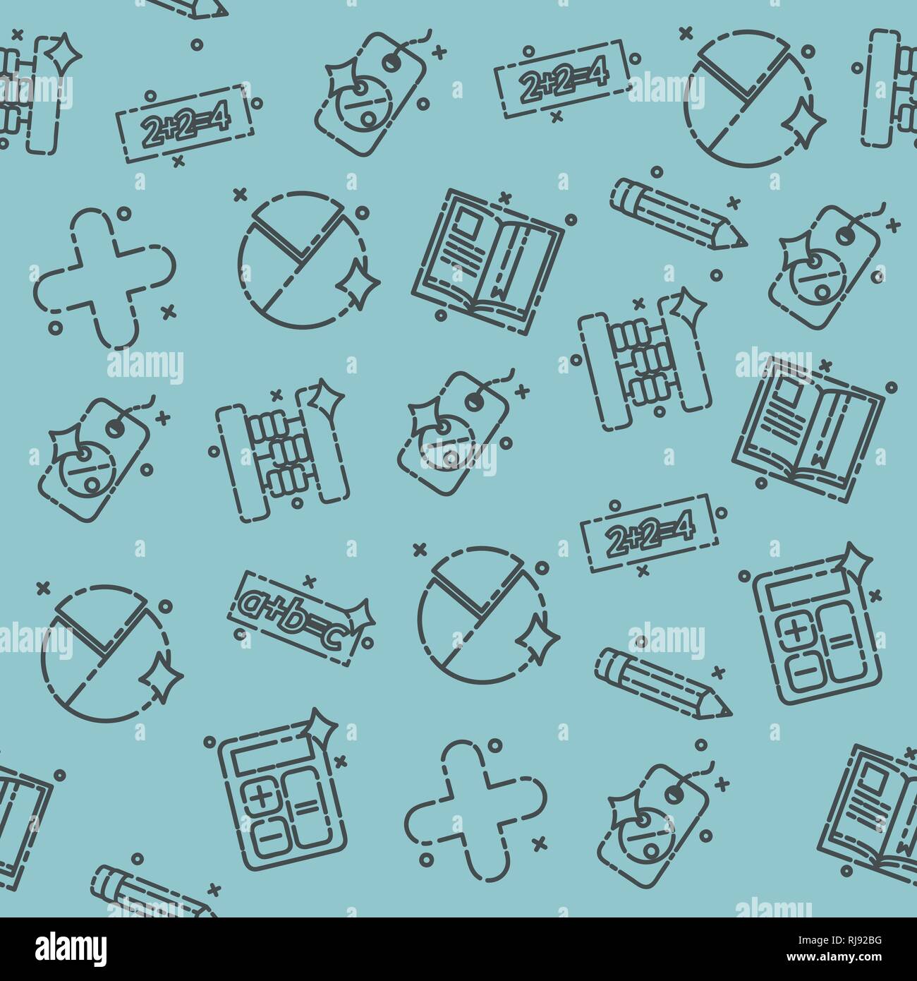 Algebra concept icons pattern. Mathematical science. Education and ...