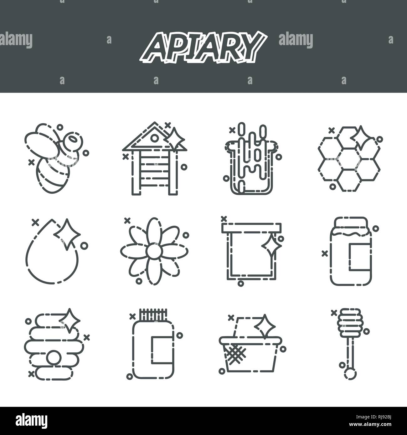 Apiary icons set. Flat illustration of 12 apiary vector icons for web ...