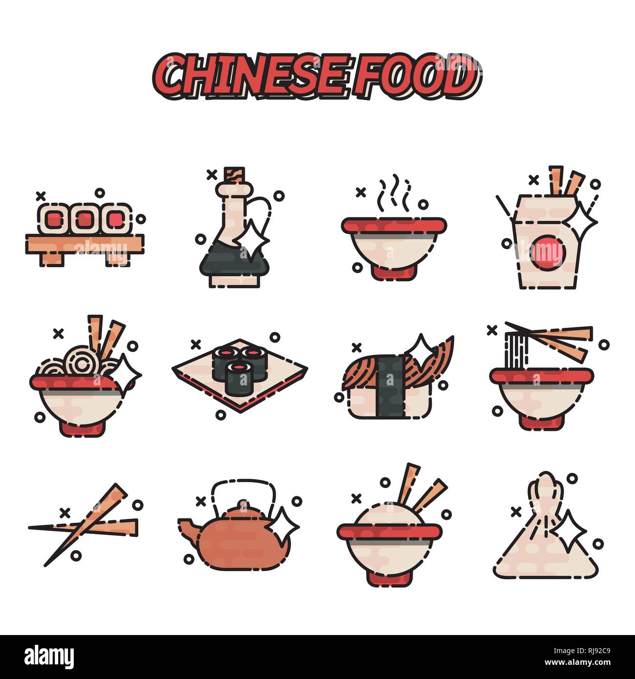 Beijing dumplings restaurant Stock Vector Images - Alamy