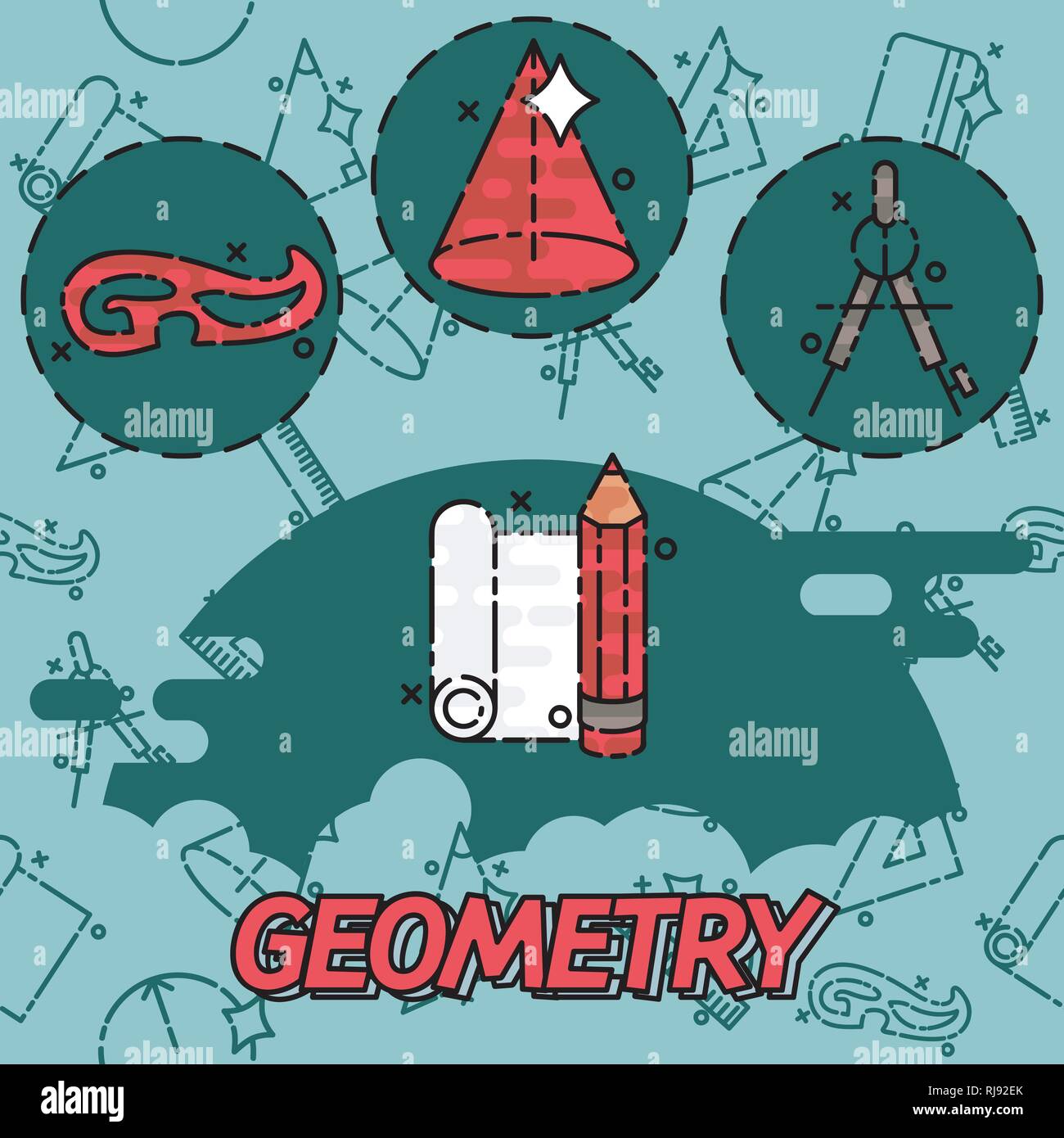 Geometry flat concept icons . Template for covers, flyers, banners ...