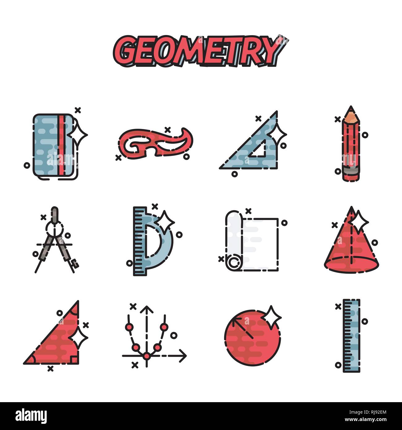 Geometry flat concept icons . Template for covers, flyers, banners ...