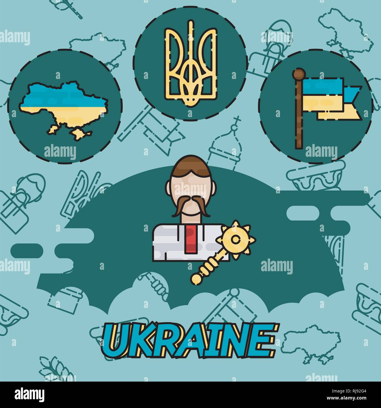 Ukraine flat concept icons. Vector illustration, EPS 10 Stock Vector ...