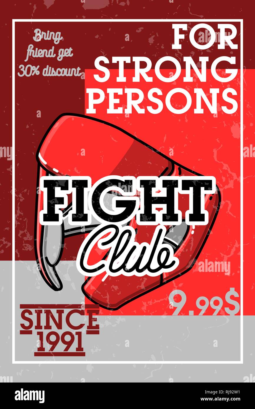 Color vintage fight club banner. Vector illustration, EPS 10 Stock ...