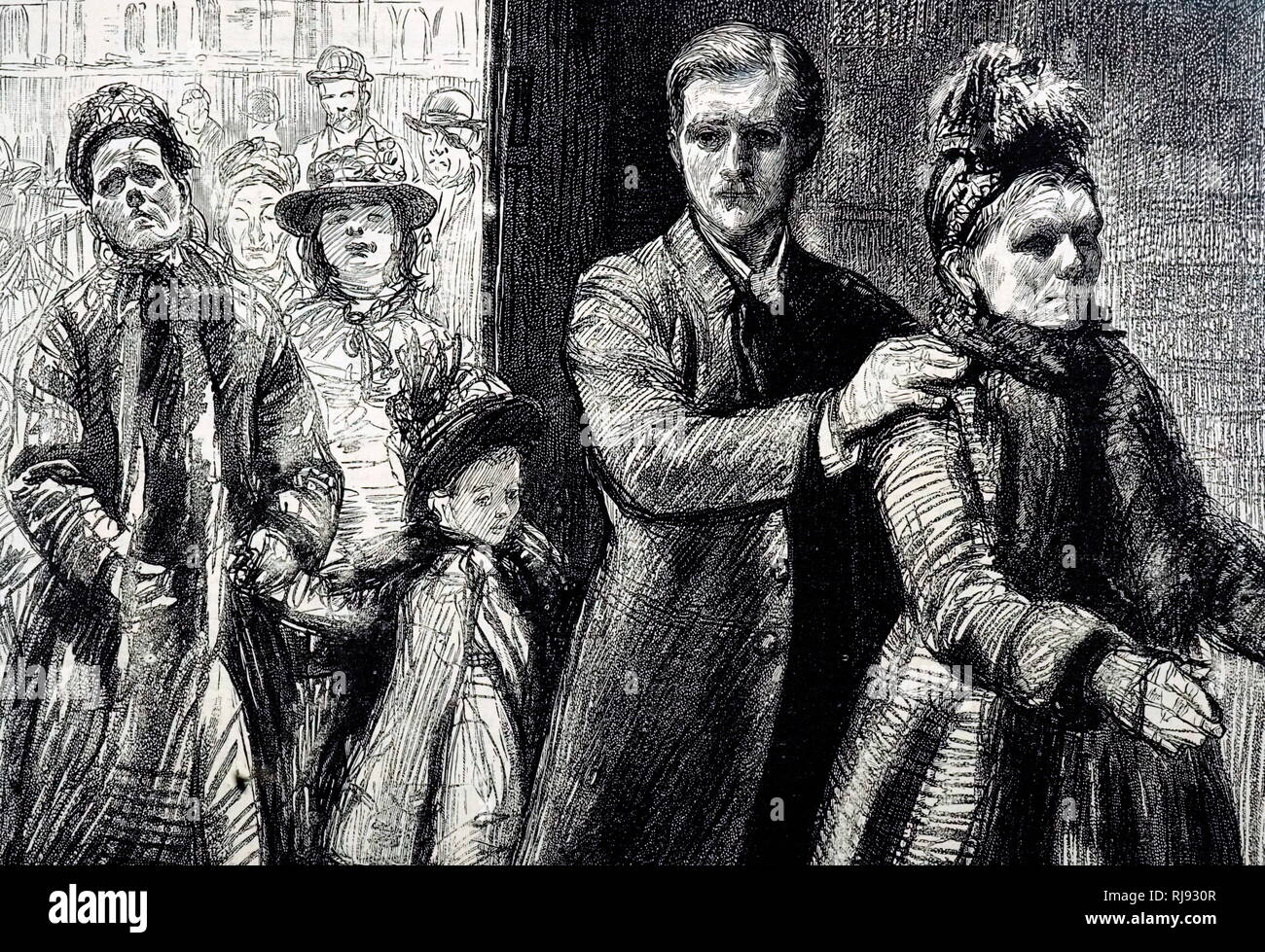 An engraving depicting a blind guest arriving at St Phillips Institute ...