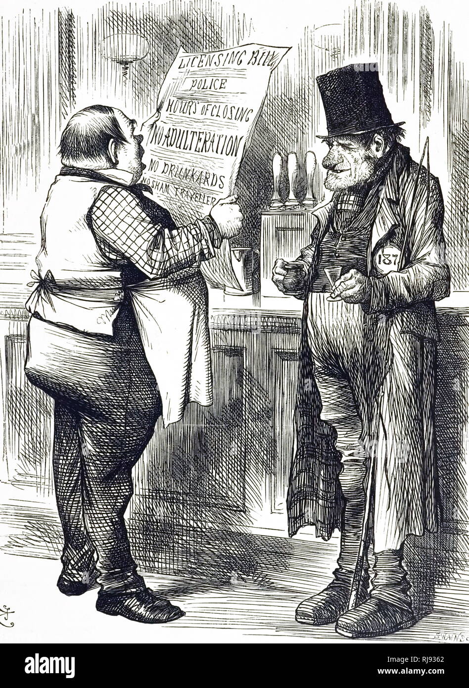 A cartoon commenting on licensing legislation. Illustrated by John ...