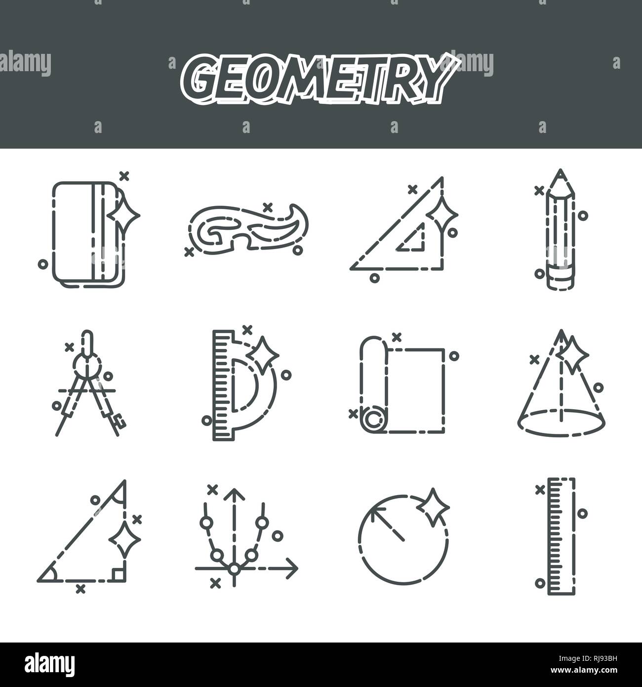 Geometry flat concept icons . Template for covers, flyers, banners ...